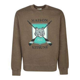 Maison Kitsun&eacute; Herren, Sweatshirts & Hoodies, Gr&uuml;n, XLGr&ouml;&szlig;e