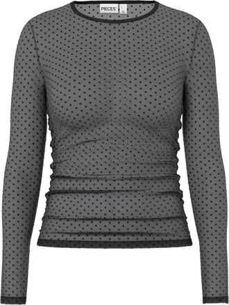 Pieces Pcbobo Ls Mesh Rouching Top JRS Noos
