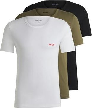 HUGO BOSS Hommes T-Shirt RN Triplet P Lot de Trois t-Shirts en Coton à Logo imprimé