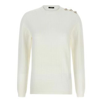 Balmain Maxi Shoulder Top - - Knitwear - Damen - Wei&szlig; - S