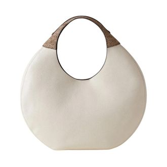 Borbonese Femme, Sacs, Blanc, Taille: ONE Size Full Moon Hobo L