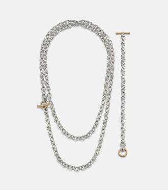 David Yurman Collier DY Mercer en argent sterling et or 18 ct avec diamants