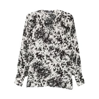 Karl Lagerfeld Blouse &agrave; col en V - Femme - Blouses et Chemises - Multicolore - Taille: 38 FR