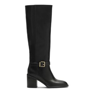Kazar Lederstiefel mit breiten Abs&auml;tzen - - Shoes - Damen - Schwarzk - 39 EU