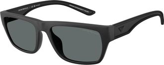 Emporio Armani Homme, Accessoires, Noir, Taille: 57 MM Lunettes de soleil rectangulaires