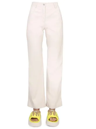 Msgm High Waist Trousers - Ivory