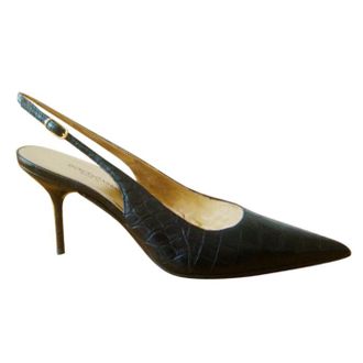 Dolce & Gabbana croc embossed Slingback Sandals Size 37.5