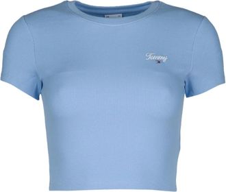 Tommy Jeans Femme, Tops, Bleu, Taille: 34 FR Collection de T-shirts &eacute;l&eacute;gants