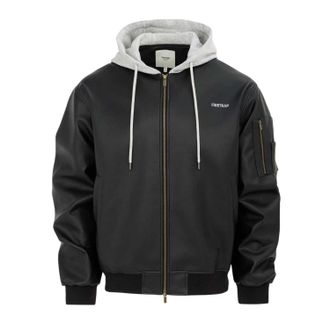 Firetrap Kapuzenjacke f&uuml;r Herren, PU (Schwarz)
