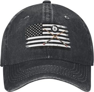 Generic Sun Protection Casquettes Joueur De Billard Vintage avec Drapeau Am&eacute;ricain Respirante Pare-Soleil Casquette Anti-Soleil Chapeau Soleil pour Jogging Hi
