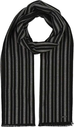 Bugatti Schal mit Streifen-Design | 30 x 180 cm | geometrisches Muster | aus reiner Viskose Black