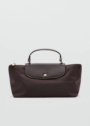 Mango Trousse de toilette nylon avec anse chocolat - Femme - Taille unique - MANGO