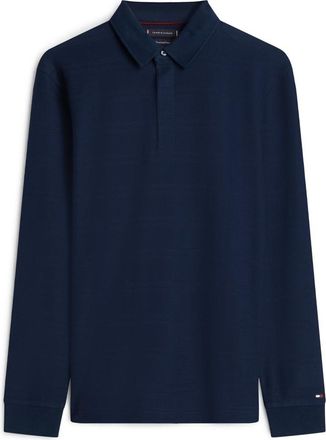 Tommy Hilfiger Langarm-Poloshirt aus merzerisierter Baumwolle mit Struktur in