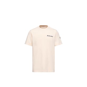 Moncler Moncler T-shirt En Coton &Agrave; Logo Brod&eacute;, Homme, Blanc, Taille: 3xl