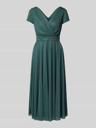 Vera Mont Knielanges Cocktailkleid mit V-Ausschnitt