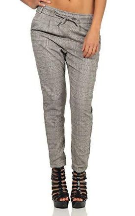 Only NOS Onlpoptrash Easy Think Check PNT Noos, Pantalon Femme, Multicolore (Black Checks: Dark Grey/Cloud Dancer), 34 /L32 (Taille Fabricant: X-Small)