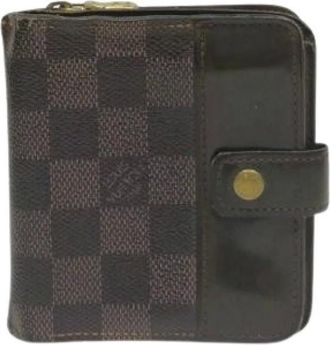 Louis Vuitton Portefeuille zipp&eacute; compact Damier Pre-owned - Femme - Pre-owned - Brun - Taille: ONE Size