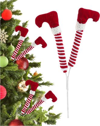 Generic Gef&uuml;llte Beindekoration - 38 x 14 cm gro&szlig;er Weihnachtsbaumschmuck aus Stoff, weihnachtliches Pl&uuml;schtier-Ornament-Set, gem&uuml;tliche, Flauschige Beindekor