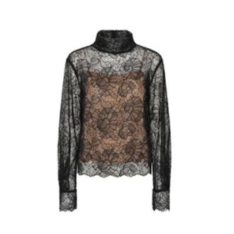 Rotate Spitzenbluse mit hohem Kragen - - Blouses & Shirts - Damen - Schwarzk - XS