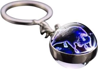 Generico Signe du zodiaque Taureau Couleur Argent Double Face Lumineux Horoscope Magie Astri Constellation Gadget Accessoires Sac À Dos Idée Cadeau Homme Femme