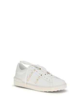 Valentino Garavani Mens Rockstud Untitled Sneakers Bianco-Bianco Bianco/bianco