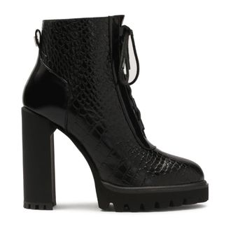 Kazar Gepr&auml;gte Lederstiefel mit Absatz und dicker Sohle.Dieses Produkt f&auml;llt klein aus. - - Shoes - Damen - Schwarzk - 40 EU