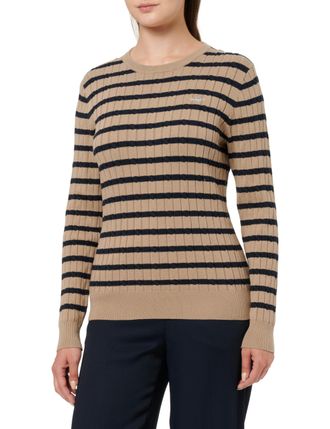 GANT Stretch Cotton Cable Stripe C-Neck