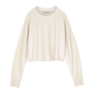 Golden Goose Femme, Sweatshirts et sweats &agrave; capuche, Beige, Taille: 38 FR Nives SweaT-shirt
