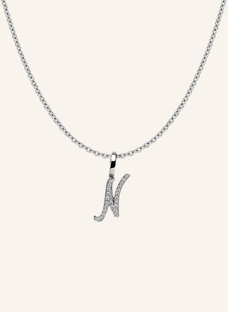 Cada Cada Kette Tiny Diamond Letter N silber