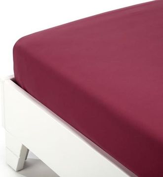 Caleffi Unter Bett Bettlaken Doppelbett 180 x 200 cm, Uni Caleffi Farben, bordeaux, Doppelbett