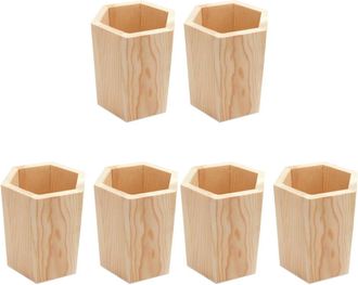 STOBOK 6 Stück Kiefernholz-Stifthalter Schreibwarenbehälter Tischplatte Sukkulenten-Blumentopf Schöner Halter Das Stiftständer Für Den Schreibtisch Mini-Blei