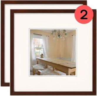 Walther Design Bilderrahmen Peppers Holzrahmen 13x13 cm nussbaum, Doppelpack, BP313ND