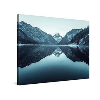 Picanova Photo sur Toile Lac de Montagne Plansee 80x60cm - Impression sur Toile Haut de Gamme - Image sur Toile pour Décoration Murale Moderne - La Collection 