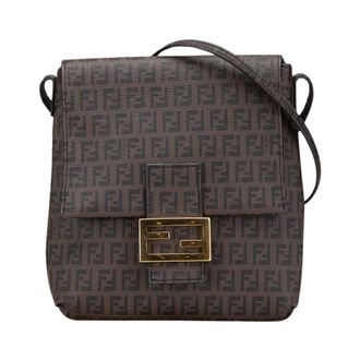 Fendi Sac bandouli&egrave;re Pre-owned &Eacute;l&eacute;gant &agrave; Motif et Embellissement Ext&eacute;rieur - Femme - Pre-owned - Brun - Taille: ONE Size