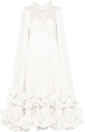 Ana Radu Maxikleid mit Cape - Weiß