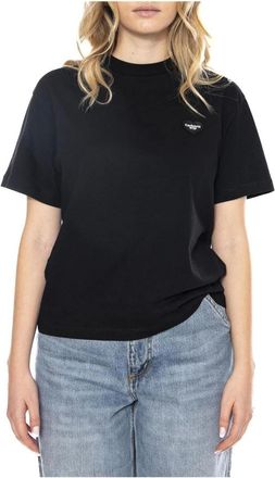 Carhartt Work in Progress Femme, Tops, Noir, Taille: 38 FR S/S Heart Patch T-Shirt