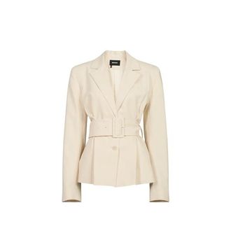Rotate Blazer &agrave; d&eacute;tail de ceinture en lin et coton