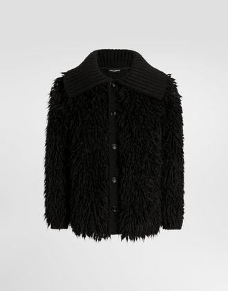 Dolce & Gabbana Strickcardigan In Pelzoptik - Mann Strickwaren Schwarz M