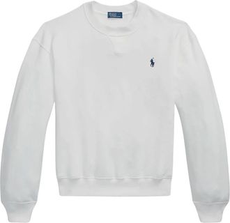 Polo Ralph Lauren Femme, Sweatshirts et sweats &agrave; capuche, Blanc, Taille: 42 FR Felpa Girocollo Leggera