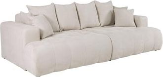 Vente-Unique Canap&eacute; 4 Places Confort Assise Profonde en Tissu textur&eacute; Beige MOTINO