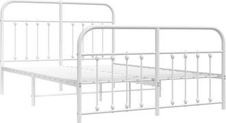 Generic Bettgestell mit Kopfteil aus Metall, Kopfteil für Doppelbett, Rückenlehne für Bett, (schwarz, 120 x 190 cm) (140 x 190 cm)