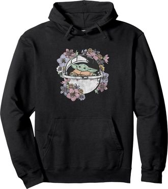 Star Wars Grogu Floral Carrier Pullover Hoodie