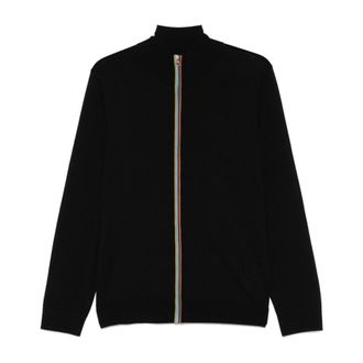 Paul Smith Pullover mit durchgehendem Rei&szlig;verschluss und Stehkragen - - Knitwear - Herren - Blau - XL