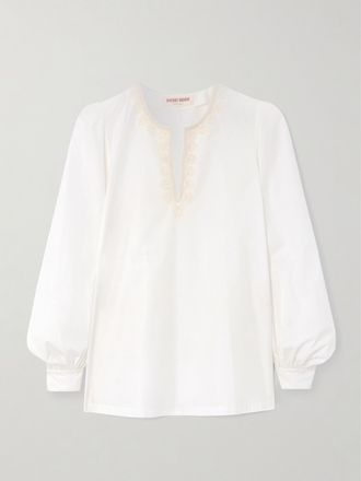 Emporio Sirenuse Blouse En Coton M&eacute;lang&eacute; &Agrave; Broderies Vera - Blanc
