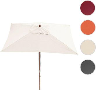 Mendler Mendler - Parasol en bois, parasol de jardin Florida, parasol de march&eacute;, rectangulaire 2x3m - bordeaux