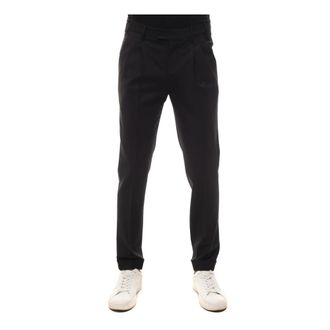 PT01 Gerollter Saum Plissierte Hose aus Wolle - - Trousers - Herren - Schwarzk - S