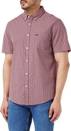 Mustang Jeans Herren Style Collin Klassisches Hemd, 2312_red_Blue_mini Check 12446, L