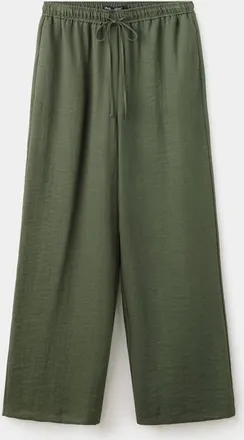 Mango Pantalon fluide textur&eacute; vert - Femme - XS - MANGO