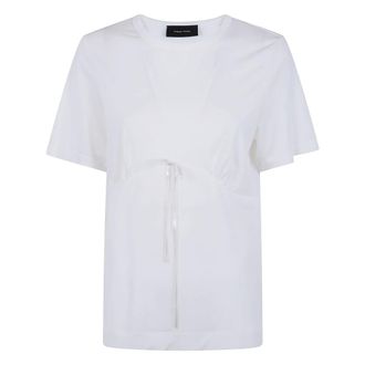 Simone Rocha Femme, Tops, Beige, Taille: 36 FR Gathered Bust Bow T-Shirt