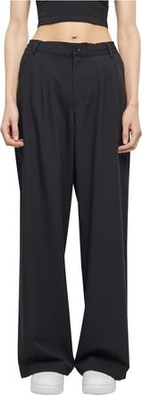 Urban Classics Damen Hose Ladies Ultra Wide Pleat-Front Pants Black 32